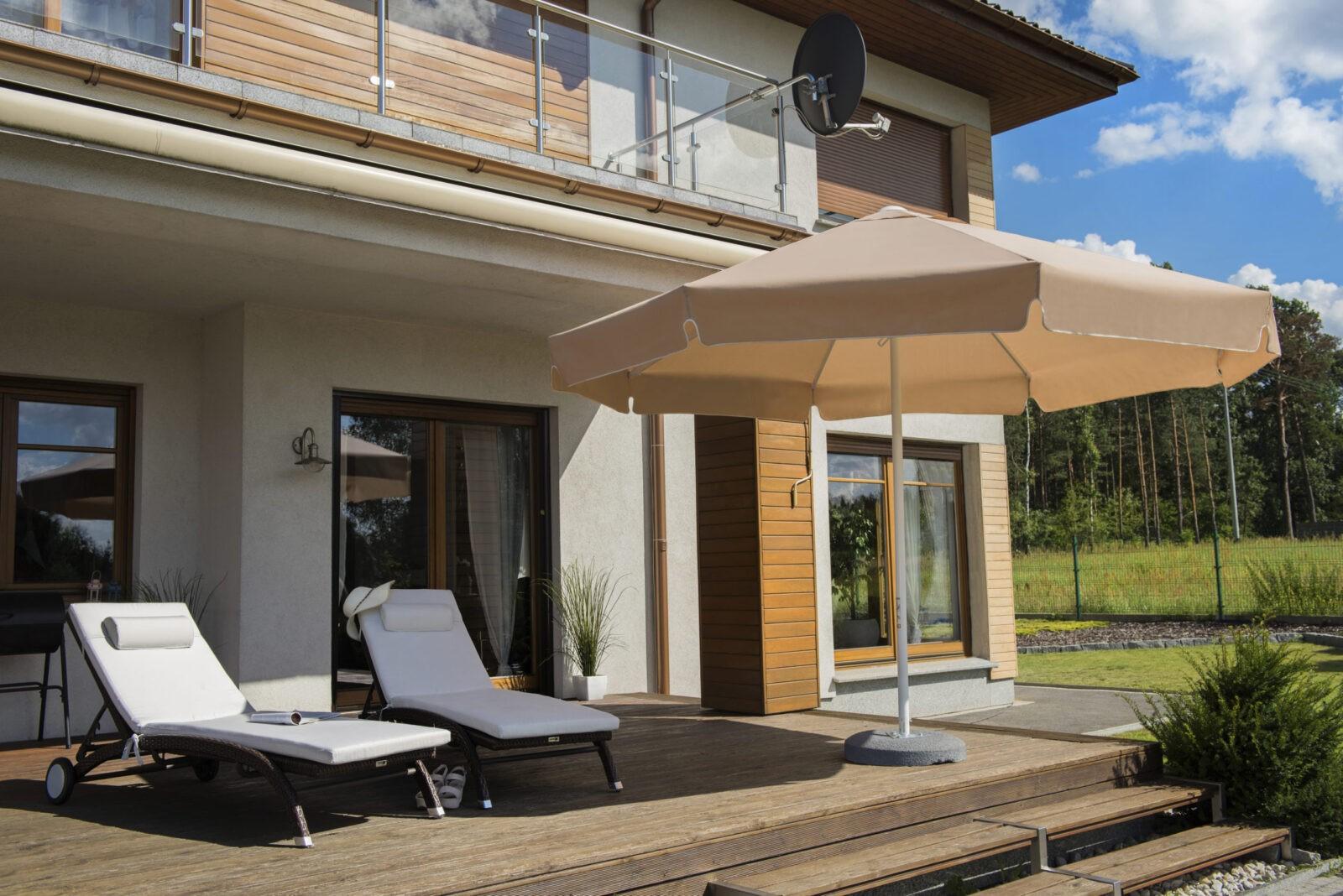 Parasol ogrodowy Rodos 4m Poliester kolor Natural - ParasoleOgrodowe